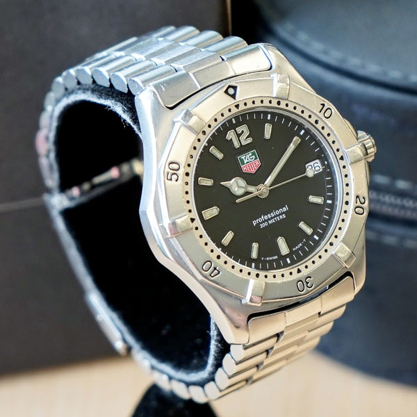 TAG HEUER 2000 Watch WK1110 Black Dial ALL S.S. Quartz Wristwatch - AL – SECOND HAND HOROLOGY