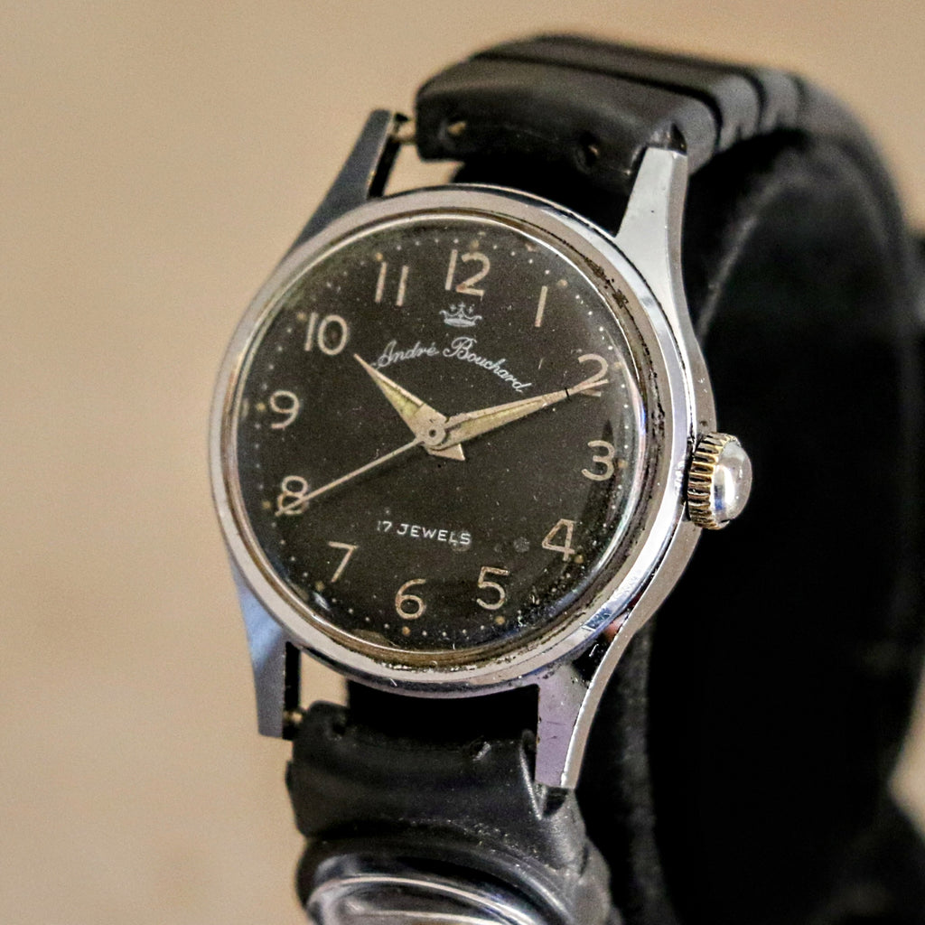 ANDRE BOUCHARD Wristwatch 17 Jewels 27mm Mechanical Display Back Watch ...