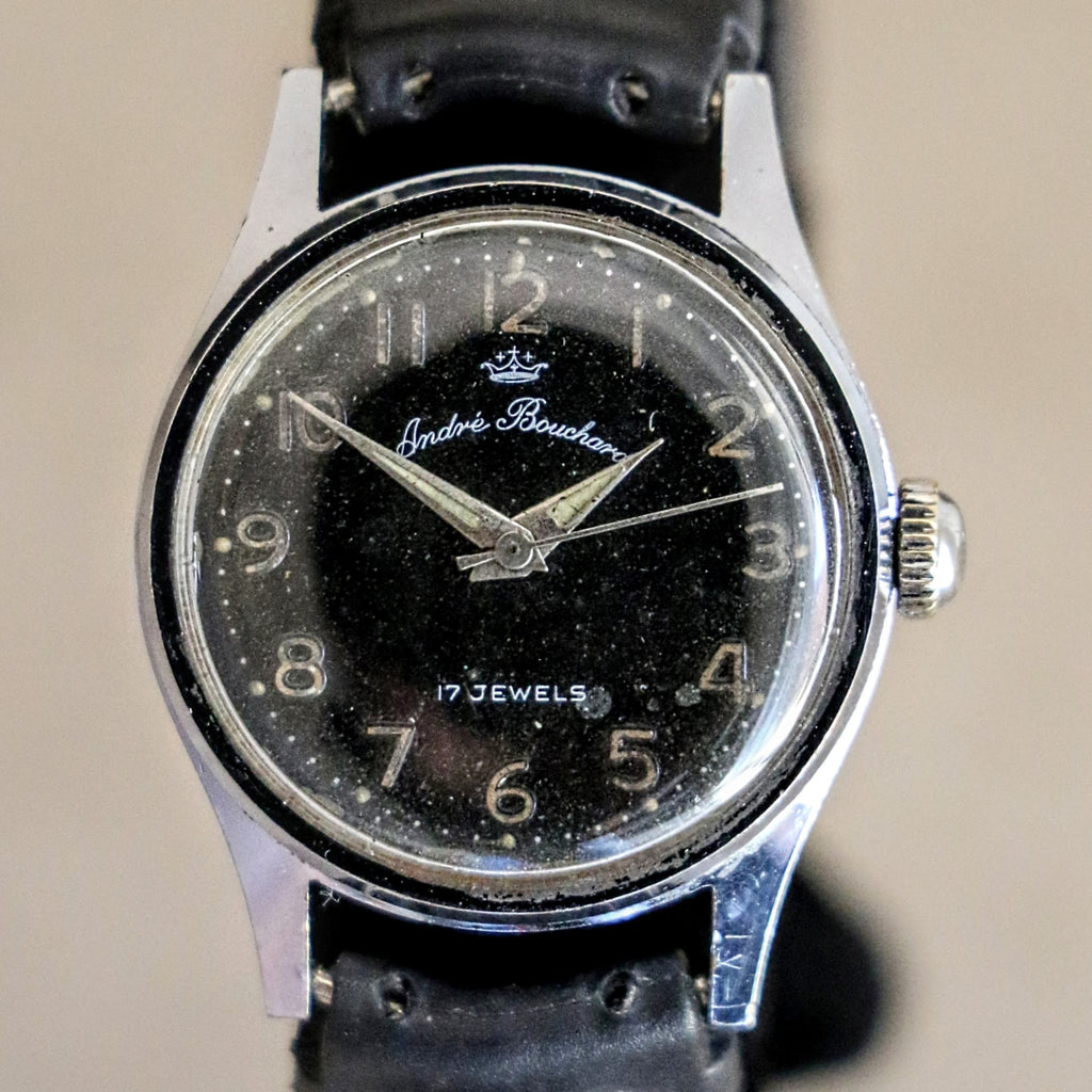 ANDRE BOUCHARD Wristwatch 17 Jewels 27mm Mechanical Display Back Watch ...