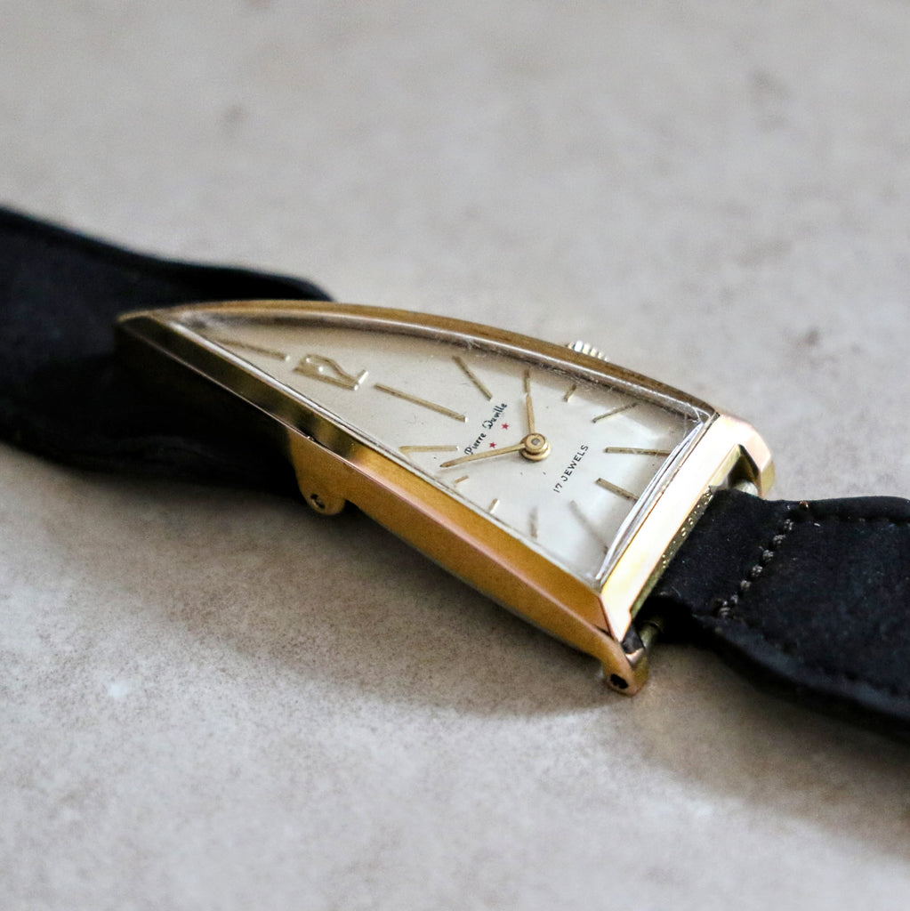 PIERRE DUVILLE “A Parabolic Watch” 17 Jewels Triangle Vintage Wristwat ...