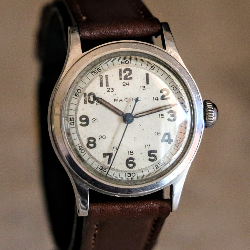 1930s RACINE Military WWII Wristwatch by Gallet & Co. 17 Jewels Swiss ...