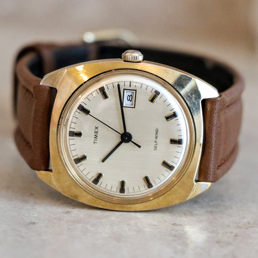 1971 TIMEX Self-Wind Calendar Watch Cal. M32 Automatic Vintage Wristwa ...