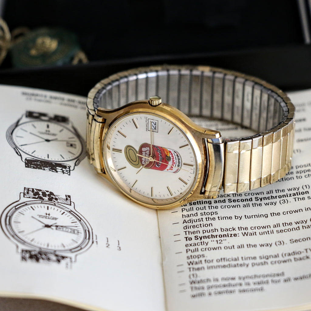 HAMILTON Quartz Watch - Campbell's Soup Dial Wristwatch Original Box ...