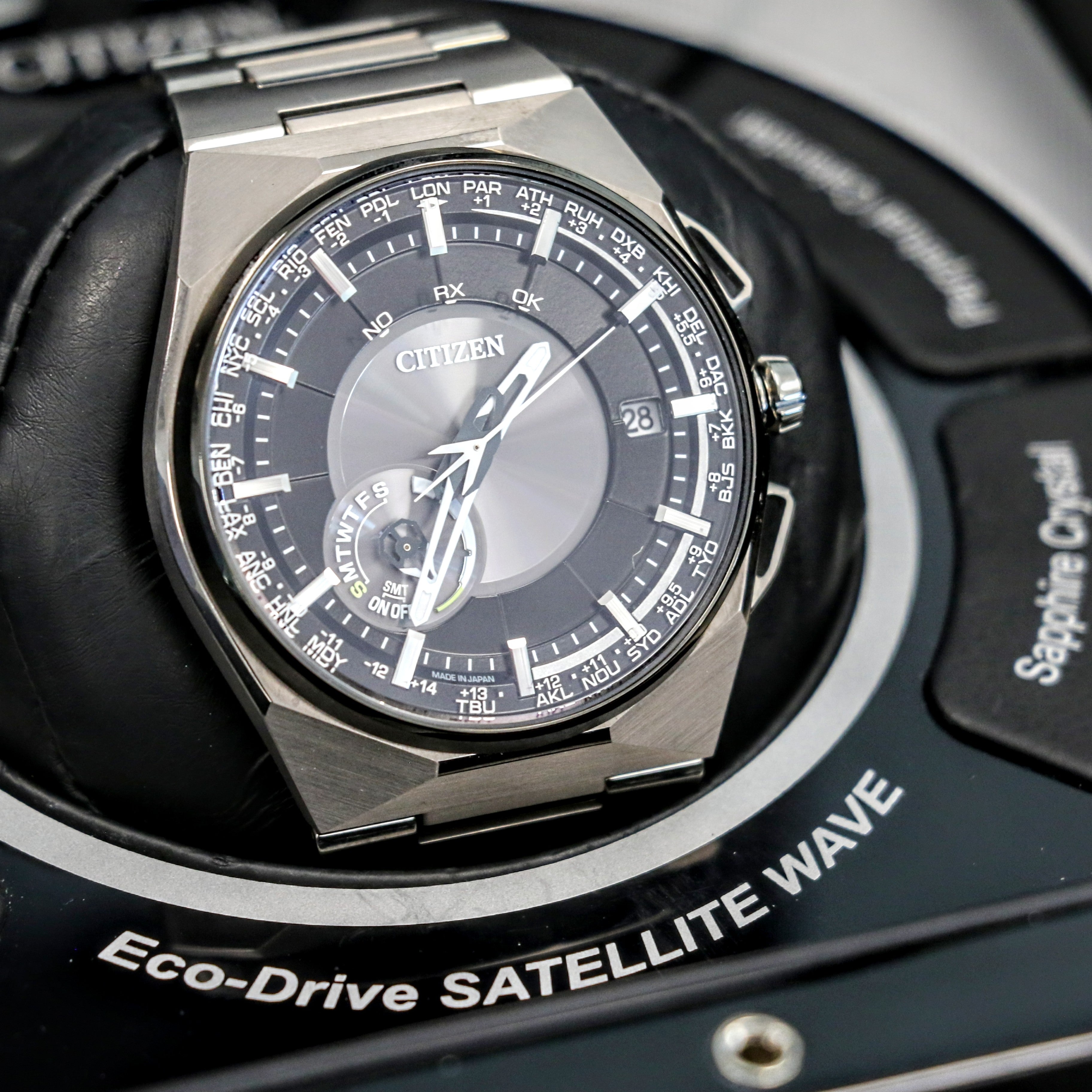 CITIZEN Eco-Drive Satellite Wave Wristwatch Super Titanium Case & Brac ...