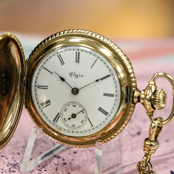 1897 ELGIN Dress Pocket Watch 0s 15 Jewels Grade 130 Model 1 U.S.A. Ma ...