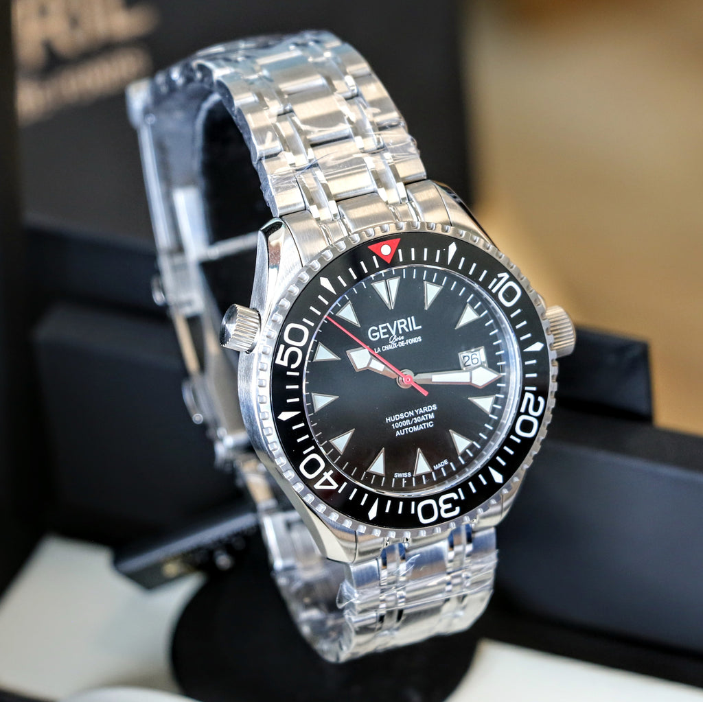 GEVRIL Hudson Yards Automatic Diver Watch Model 48800 - Display Back ...