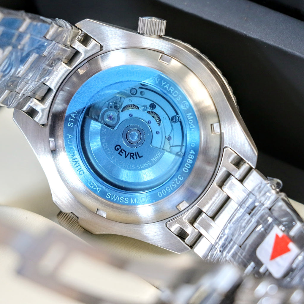 GEVRIL Hudson Yards Automatic Diver Watch Model 48800 - Display Back ...