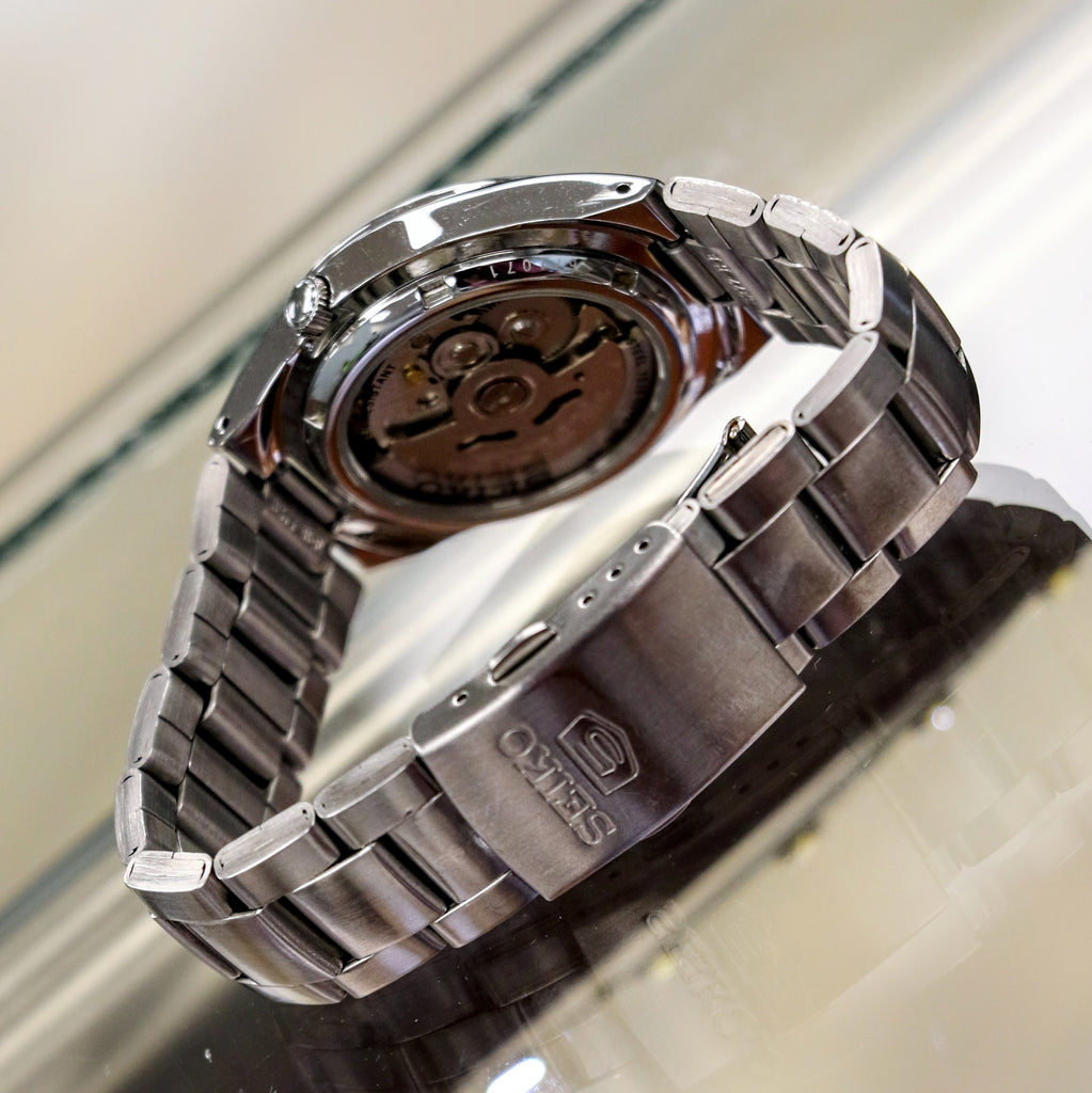 2016 SEIKO 5 Automatic Watch 21 Jewels 7S26-02F0 Blue Dial Display Bac ...