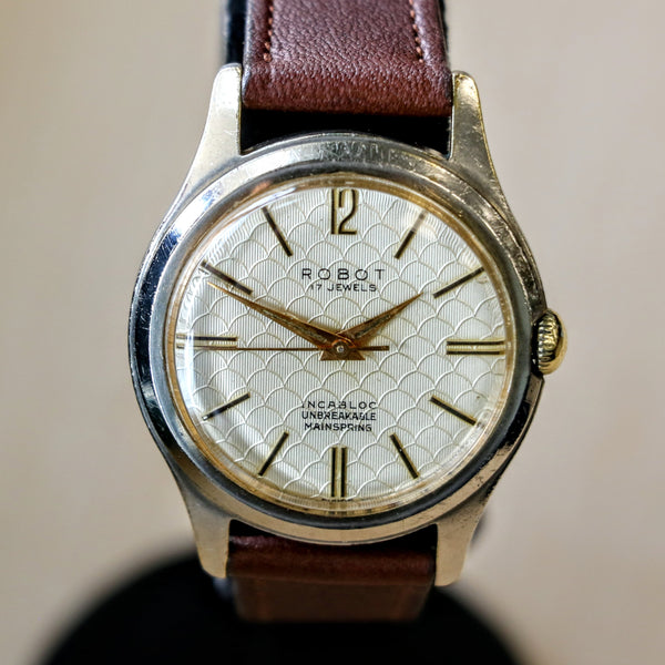 1950's ROBOT Watch 17 Jewels Cal. AS 1187/94 Incabloc Swiss Made Wrist ...