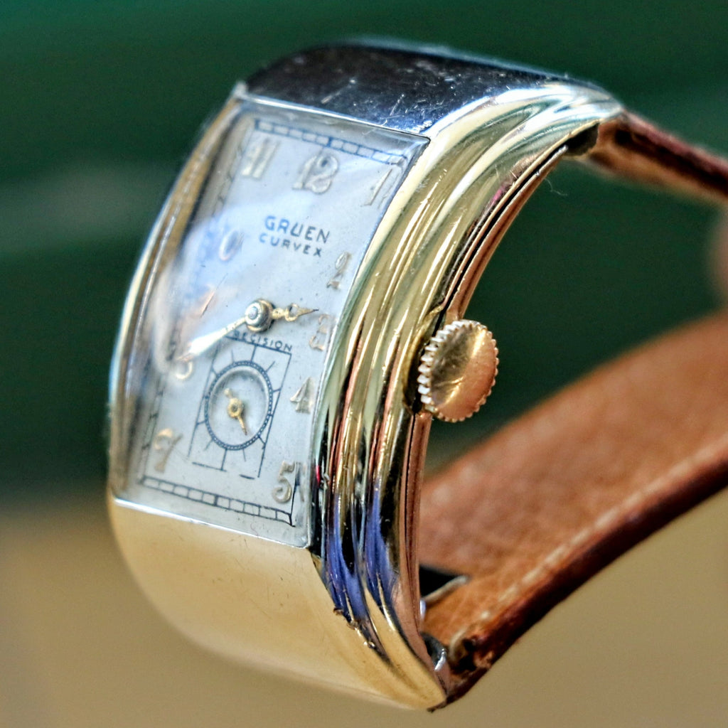 1938 GRUEN EXTREME Curvex Precision Commodore Driver's Ristside Vintag ...