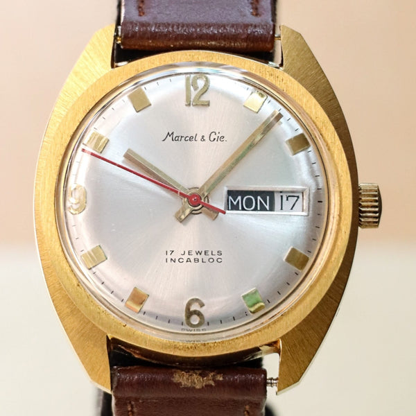 Marcel & Cie. Watch 17 Jewels Cal. 1137 Incabloc Day/Date Wristwatch S ...