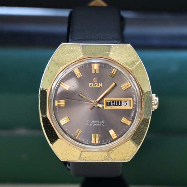 Vintage ELGIN 17 Jewels Automatic Watch Cal. FHF 909 Day/Date Incabloc ...