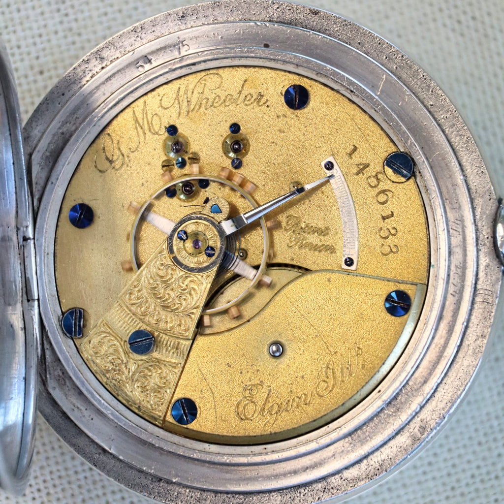 1884 ELGIN Pocket Watch Openface 18s Grade 82 G. M. Wheeler Lever Set ...