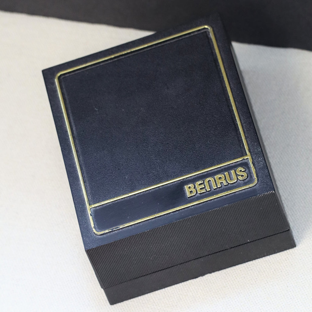NOS Vintage BENRUS Diamond Quartz Watch Tank Case - ALL Original In BO ...