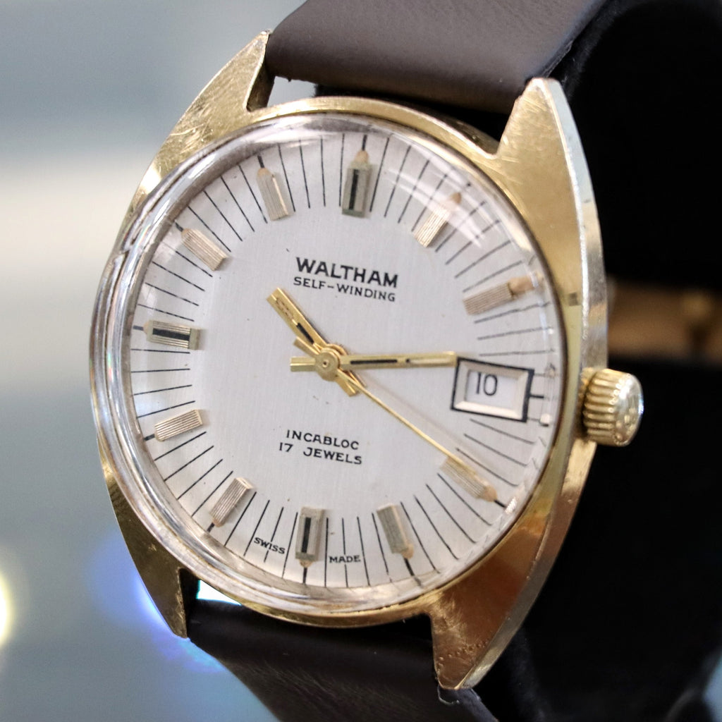1970's WALTHAM Self-Winding Watch 17 Jewels Incabloc FHF 905 Vintage S ...