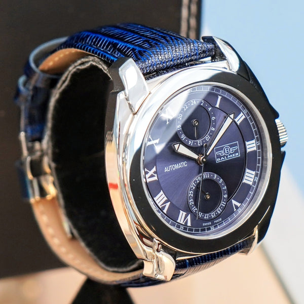 NOS BALMER Automatic 21 Jewels Watch 4449-81 24-Hour Dial Swiss Wristw ...