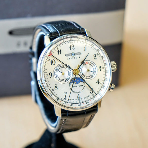 ZEPPELIN Hindenburg LZ129 Moon Phase Model 7036-1 40mm Germany Watch ...