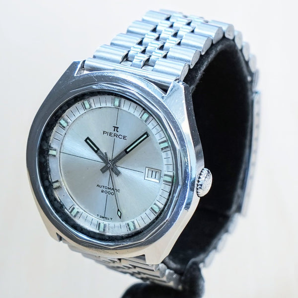 Vintage PIERCE Diver Automatic Watch 2000 Intercosmos Date Indicator S ...