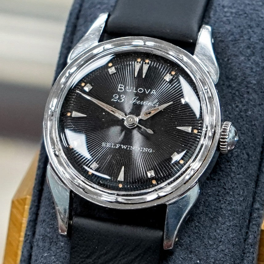 1957 BULOVA 23 "A" Selfwinding Watch 23 Jewels Cal. 10BPAC Black Dial ...