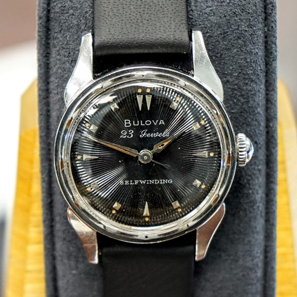 1957 BULOVA 23 "A" Selfwinding Watch 23 Jewels Cal. 10BPAC Black Dial ...