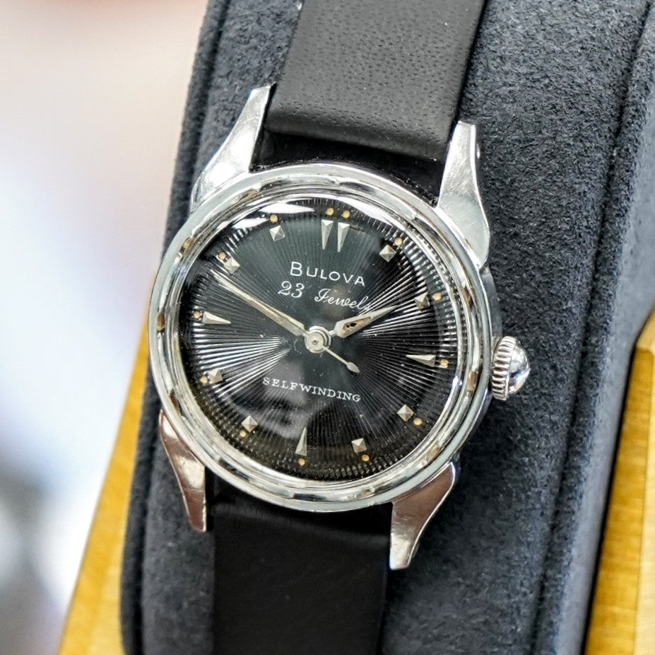 1957 BULOVA 23 "A" Selfwinding Watch 23 Jewels Cal. 10BPAC Black Dial ...