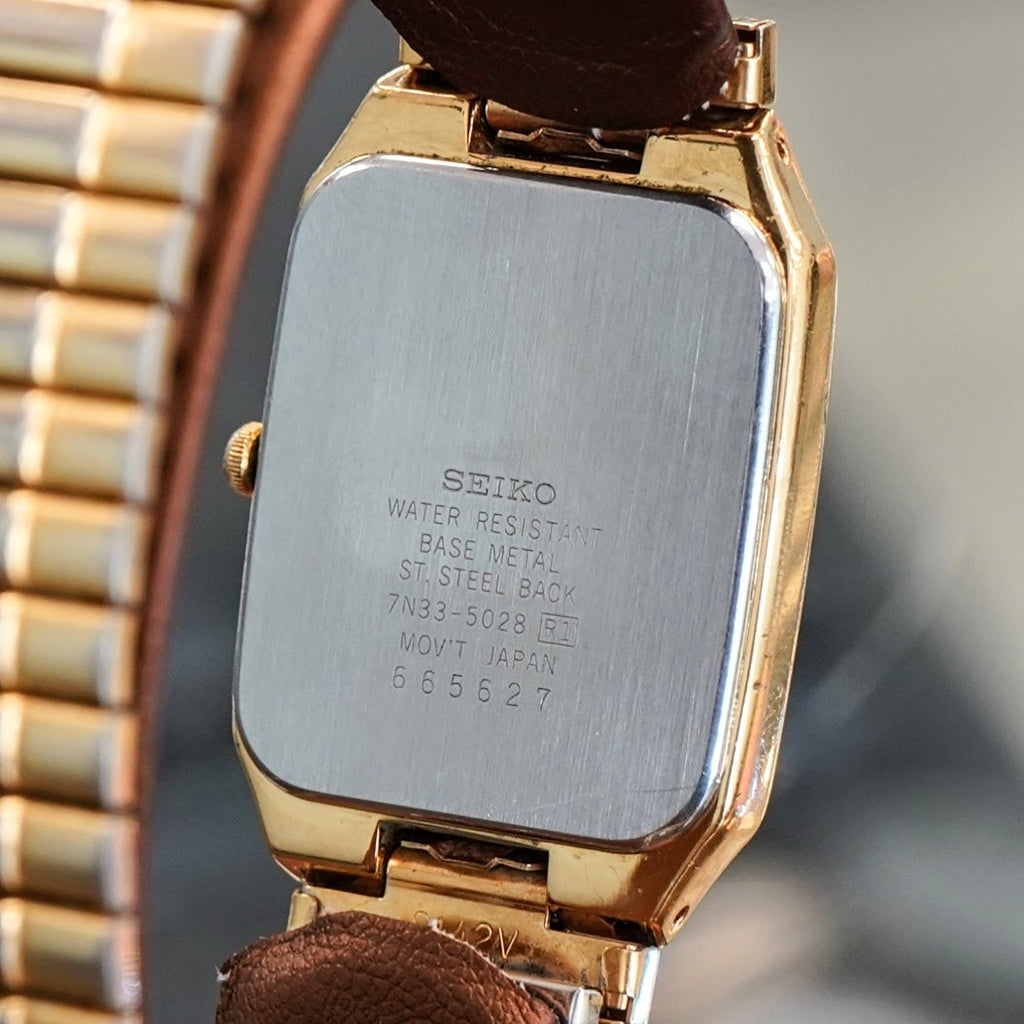 Vintage SEIKO Quartz Day/Date - 7N33-5028 Original Seiko Flex Bracelet ...