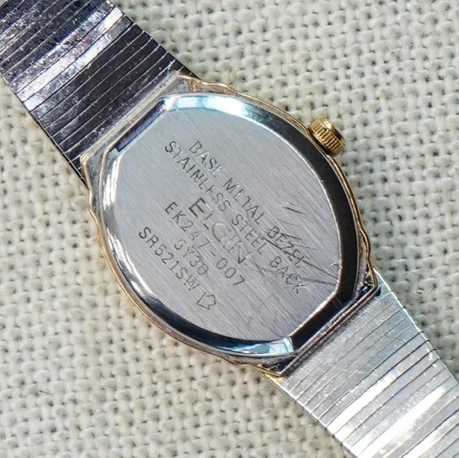 Vintage Ladies ELGIN Diamond Quartz Watch Two-Tone - Ref. EK247-007 Wr ...