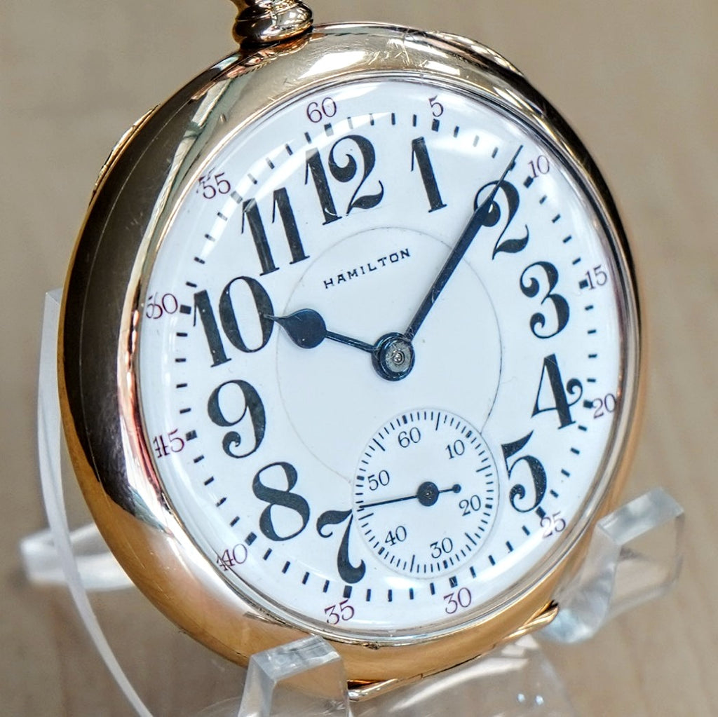 1920 HAMILTON Railroad Pocket Watch 21 Jewels Grade 992 Lever Set - Ma ...