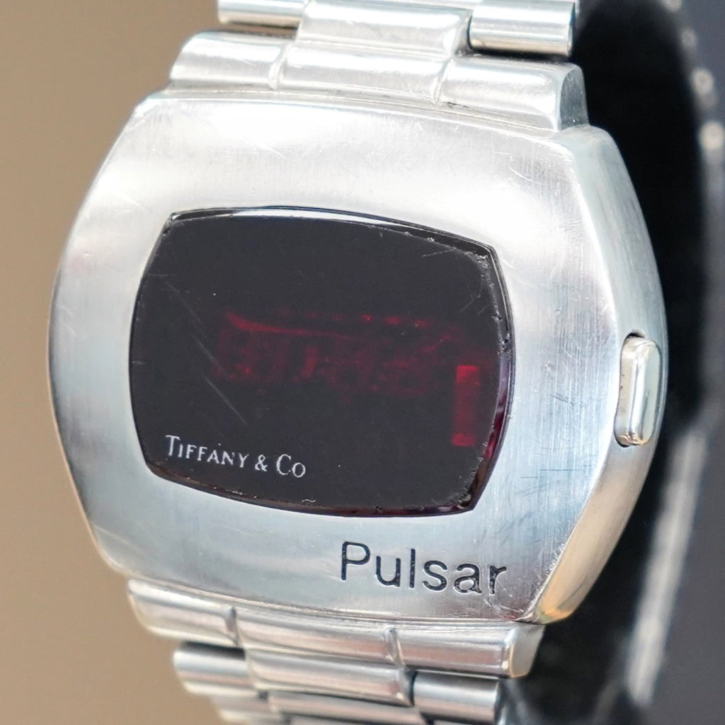 Vintage PULSAR Tiffany & Co. LED Digital Watch - ALL S.S. Original Pul ...