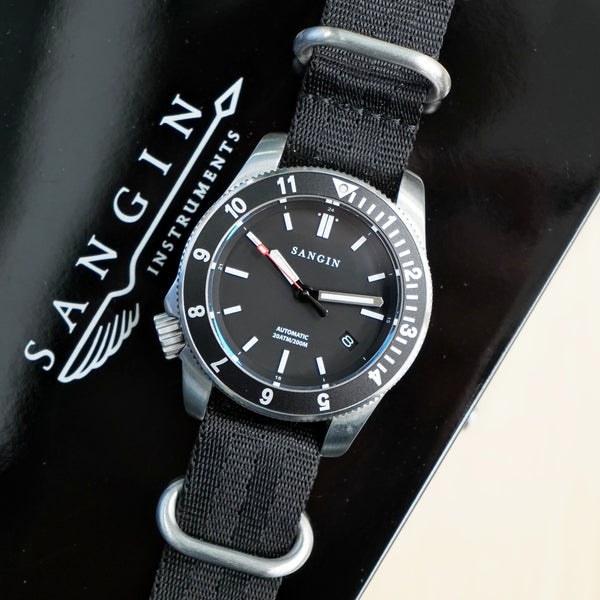SANGIN Instruments Atlas Watch Automatic Wristwatch 20ATM Date Indicat ...