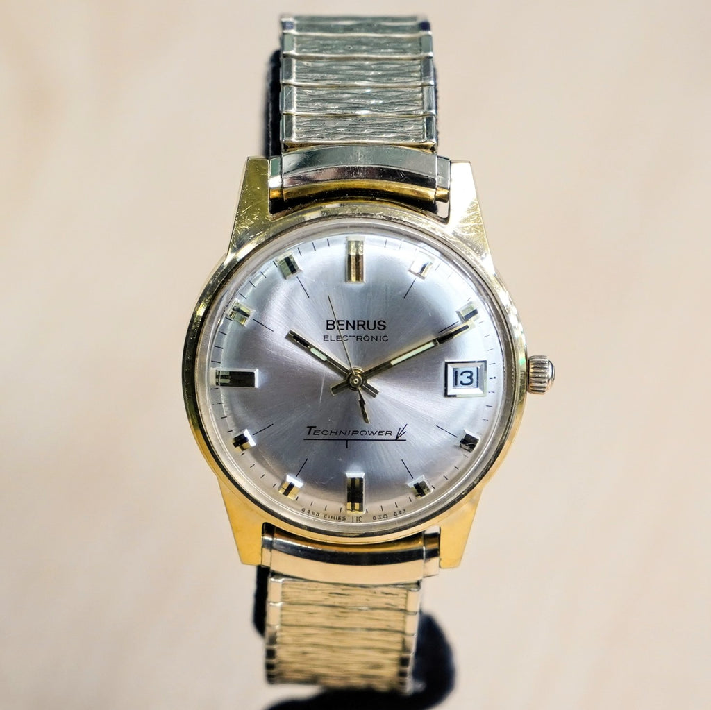 Vintage BENRUS Electronic Technipower Watch Date Indicator Swiss Made ...