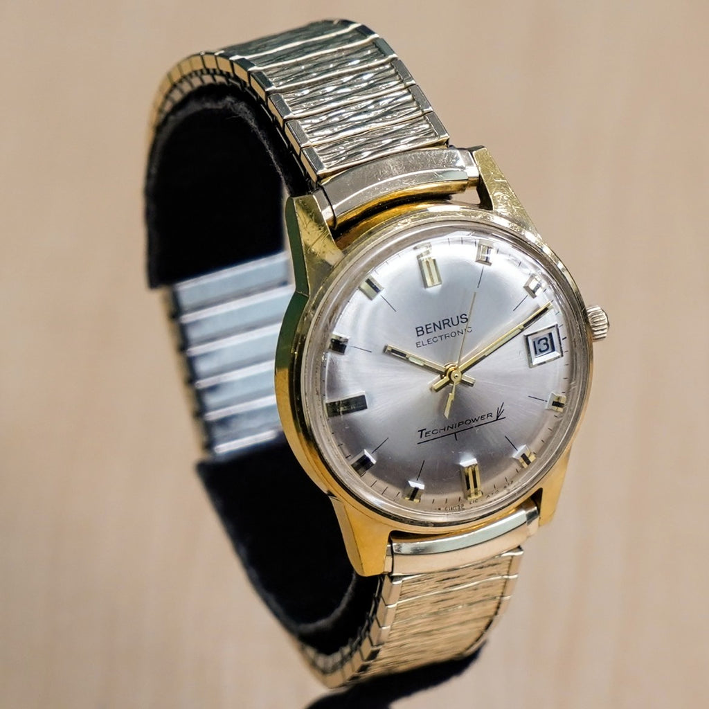 Vintage BENRUS Electronic Technipower Watch Date Indicator Swiss Made ...