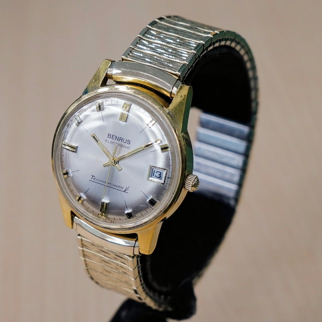 Vintage BENRUS Electronic Technipower Watch Date Indicator Swiss Made ...