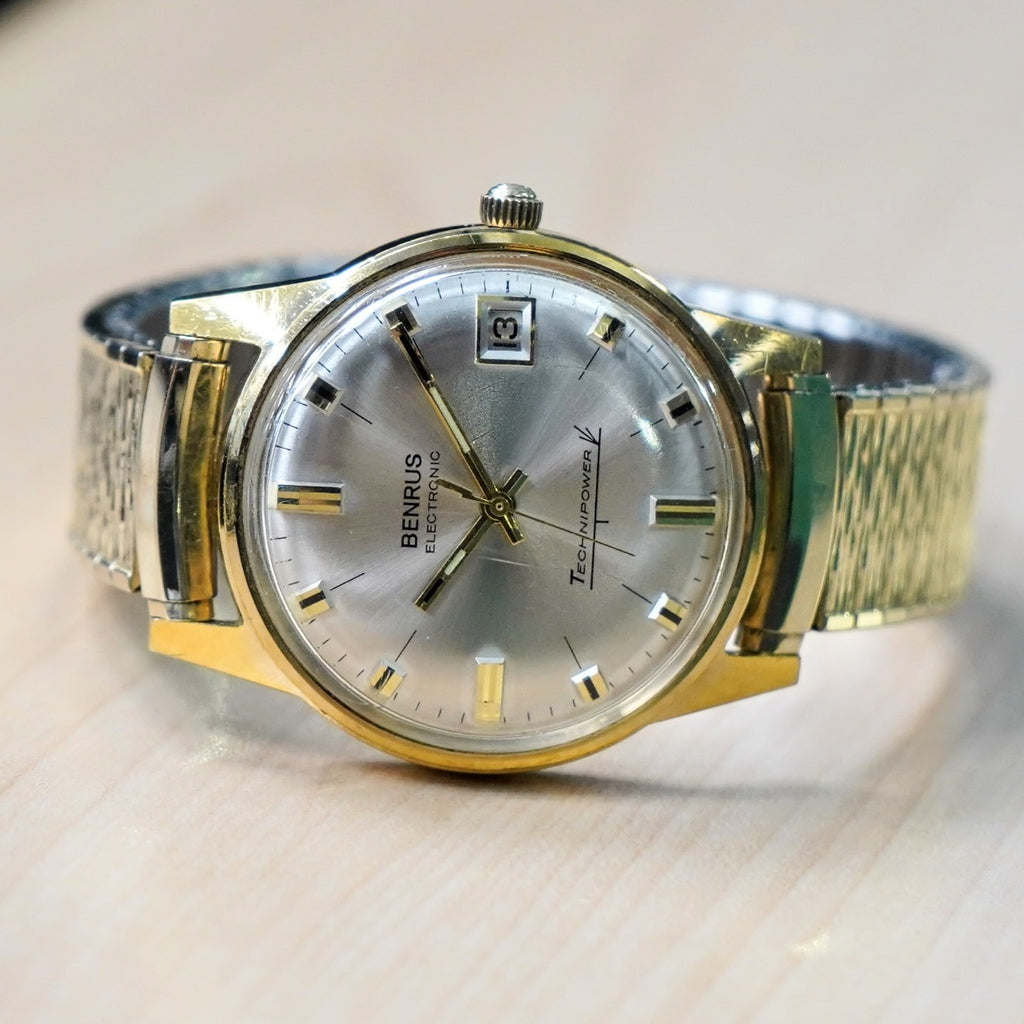 Vintage BENRUS Electronic Technipower Watch Date Indicator Swiss Made ...