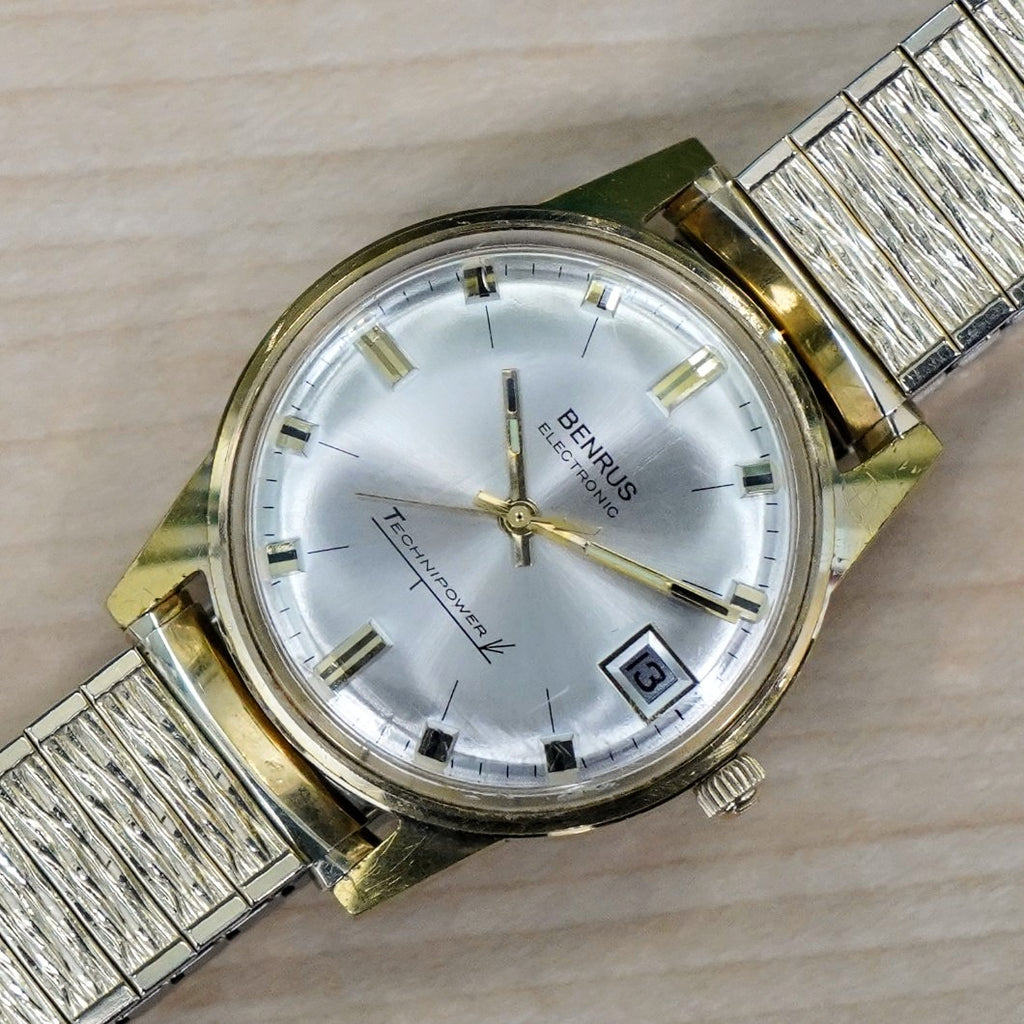 Vintage BENRUS Electronic Technipower Watch Date Indicator Swiss Made ...