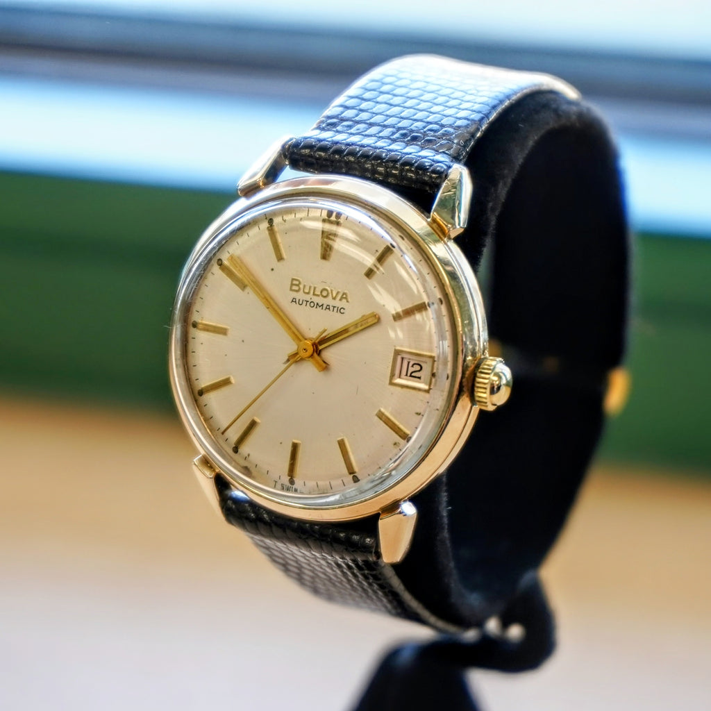 1971 BULOVA Automatic Wristwatch 17 Jewels Date Fancy Lugs Vintage Wat ...
