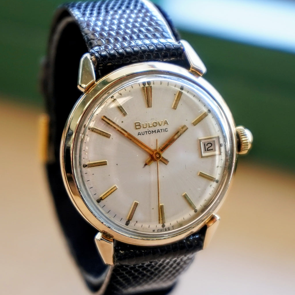 1971 BULOVA Automatic Wristwatch 17 Jewels Date Fancy Lugs Vintage Wat ...