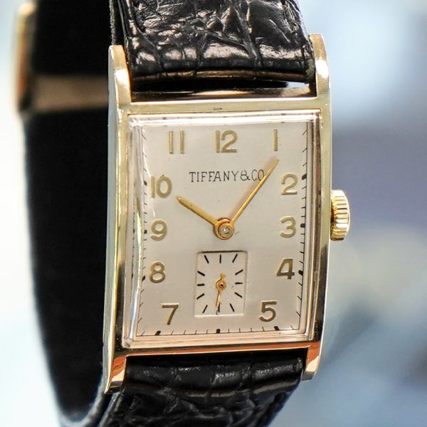 1940s Tiffany & Co. Wristwatch 14K Gold Tank Case by Concord Watch Co ...