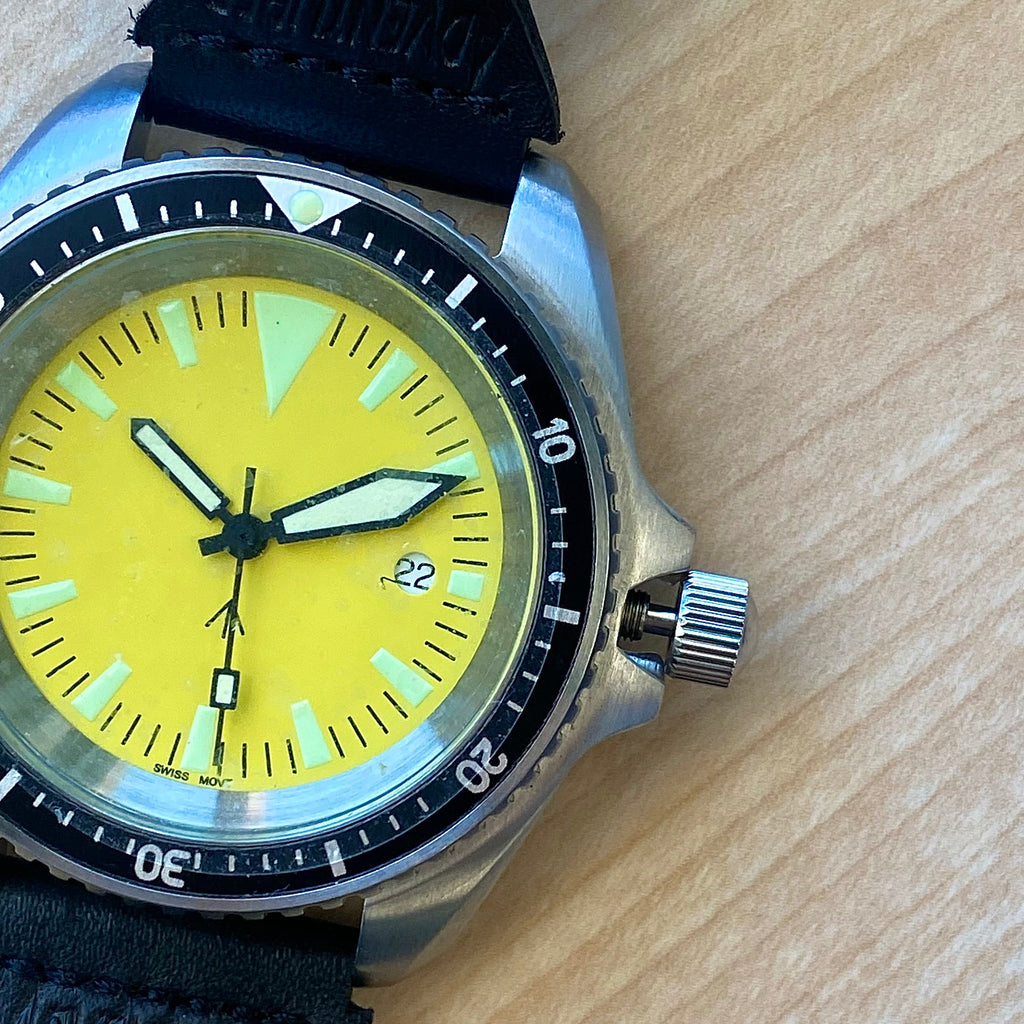 NOS! British Military Style Diver Watch Date Indicator Quartz Wristwat ...