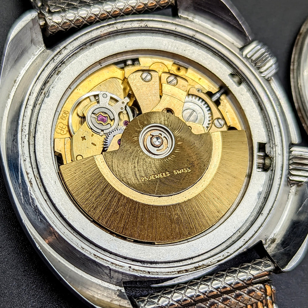1970s SANDOZ Monsoon Automatic Watch Triple Date Swiss Made Wristwatch ...