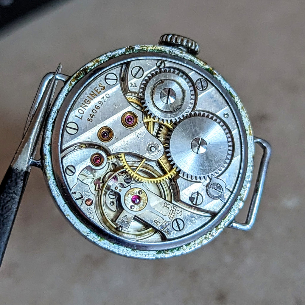 1935 LONGINES Military Wristwatch Cal. 10.68Z Wire Lug Trench Watch ...