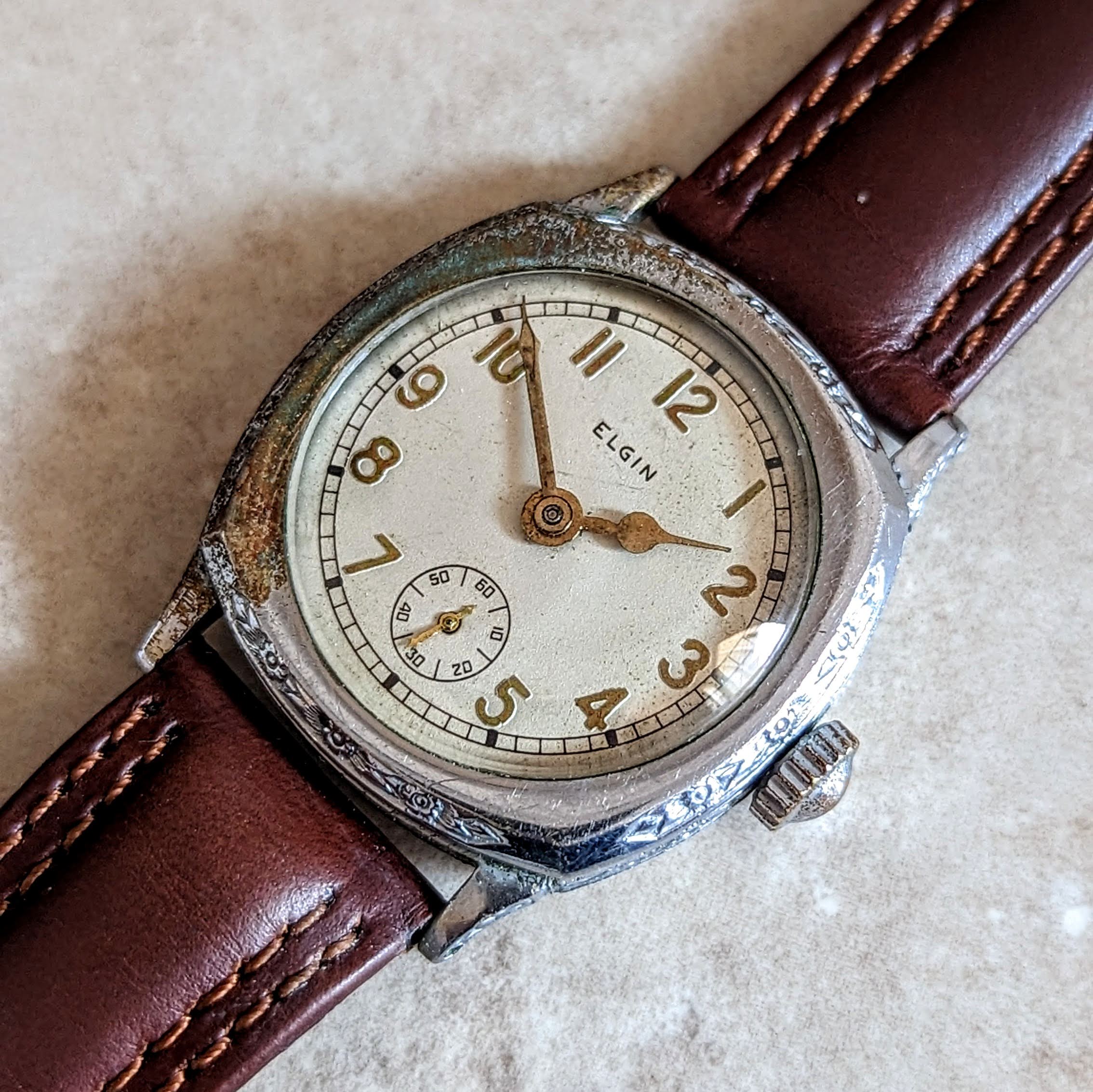 1928 ELGIN Art Deco Wristwatch Grade 464 Cushion Case 15 Jewels U.S.A ...