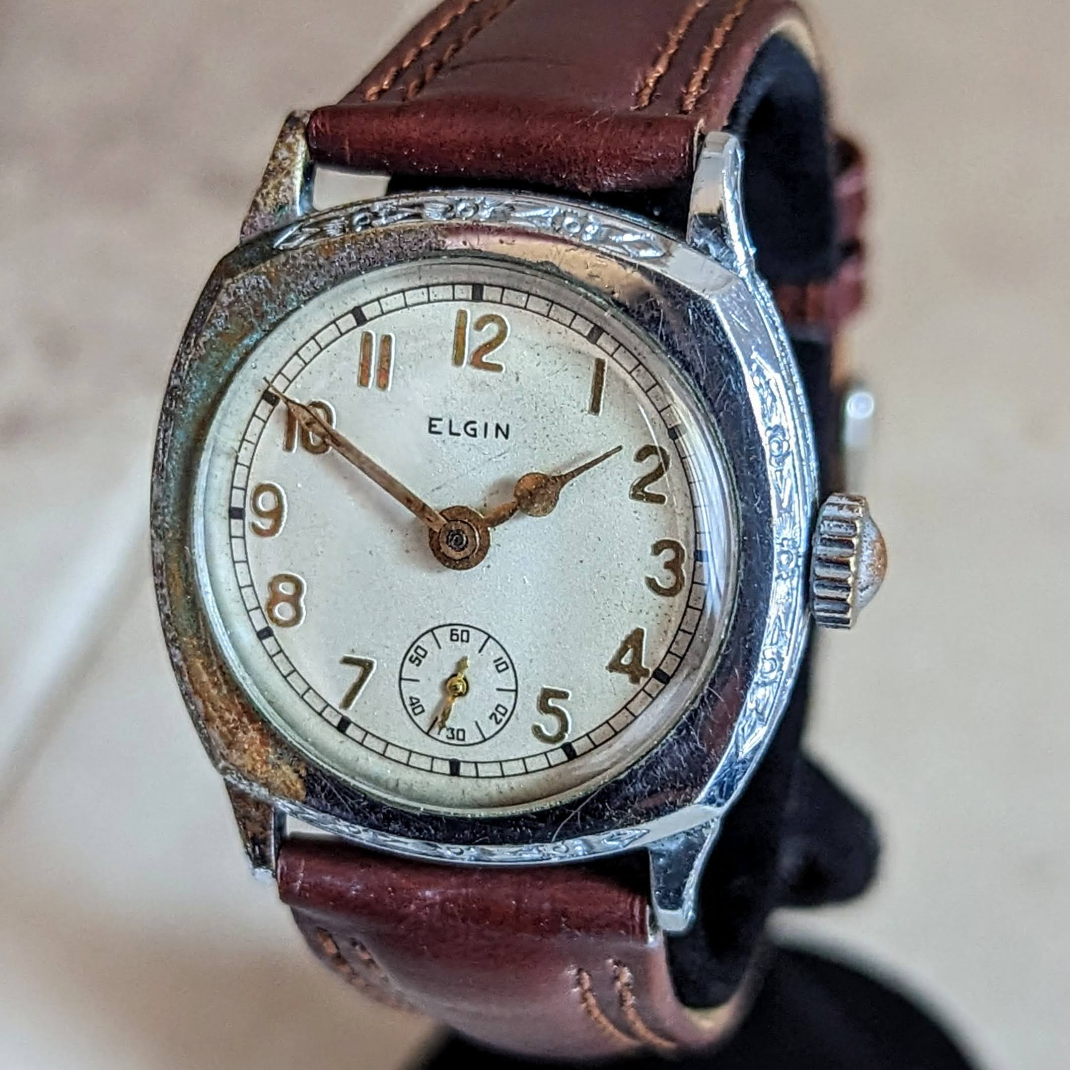 1928 ELGIN Art Deco Wristwatch Grade 464 Cushion Case 15 Jewels U.S.A ...
