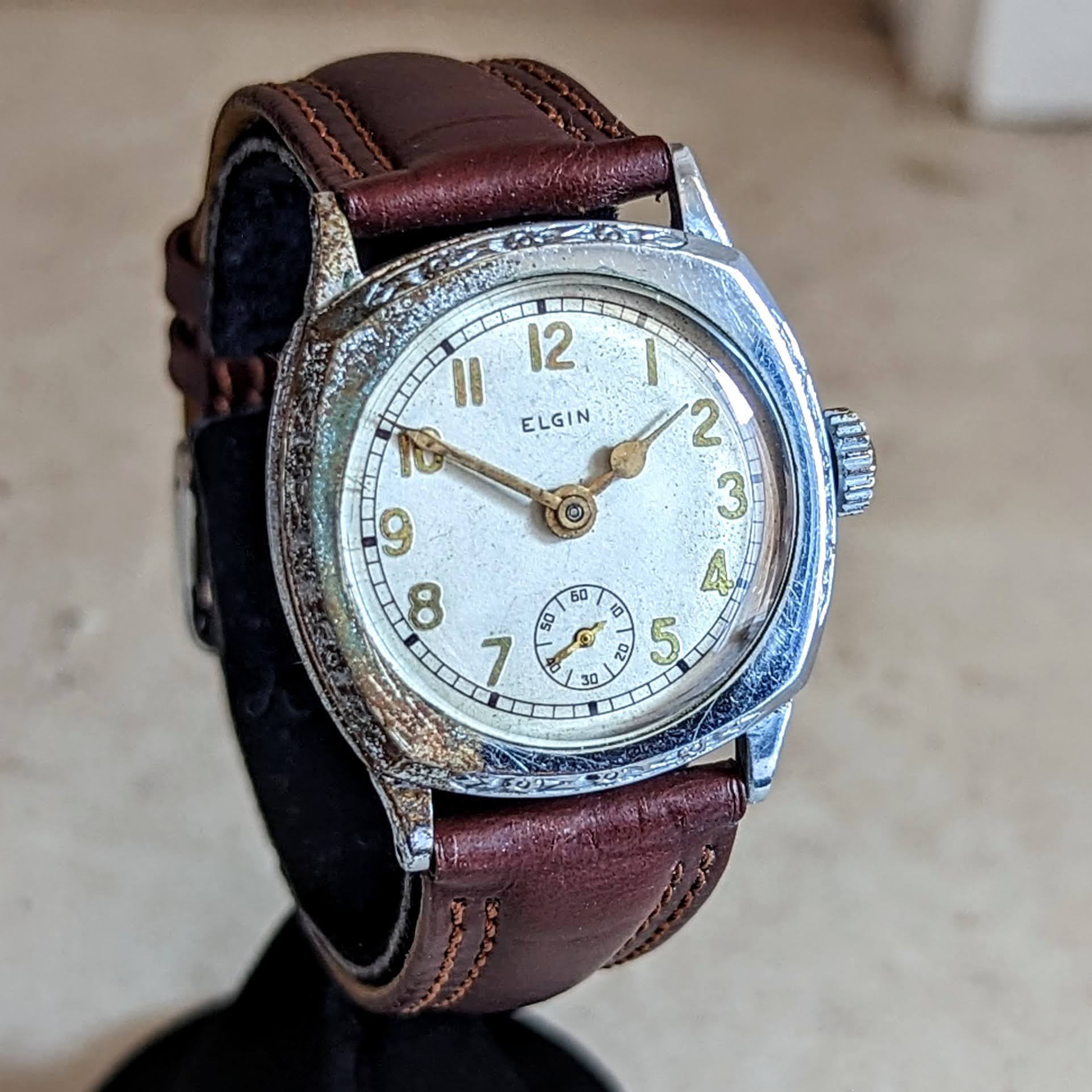 1928 ELGIN Art Deco Wristwatch Grade 464 Cushion Case 15 Jewels U.S.A ...