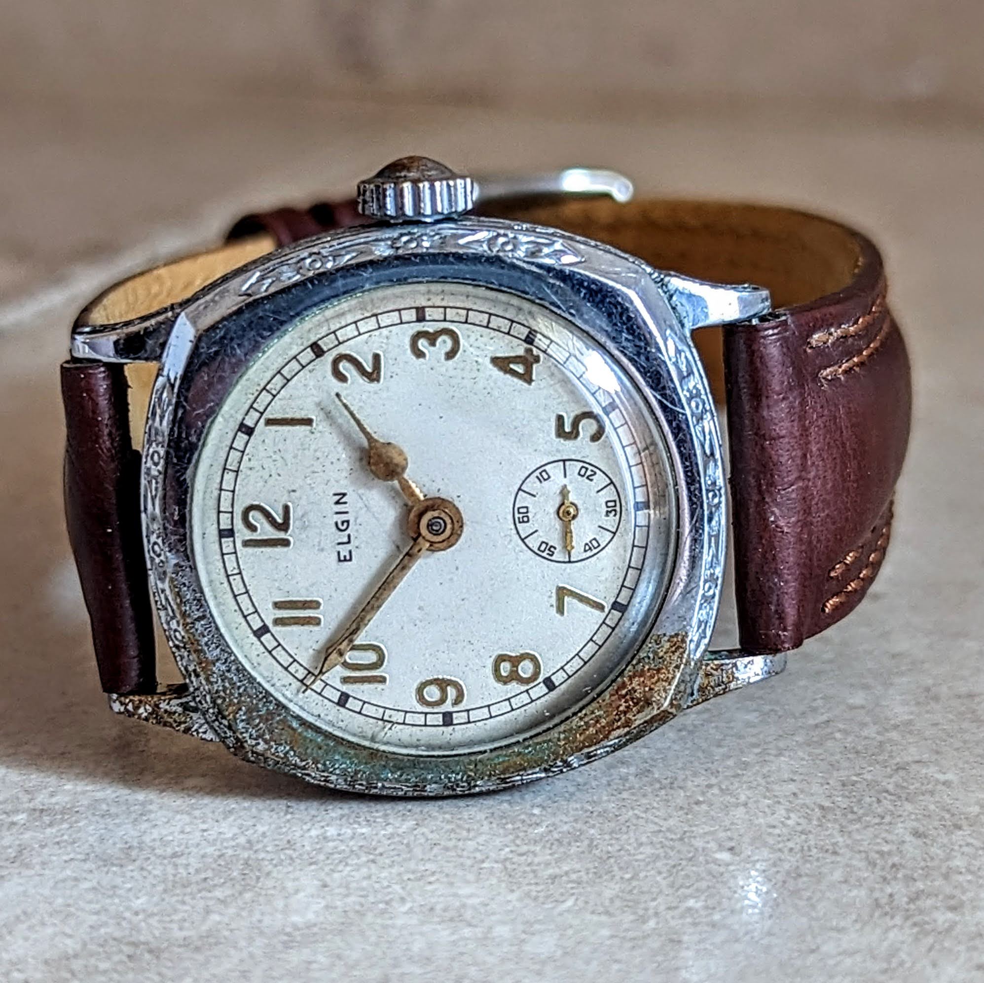 1928 ELGIN Art Deco Wristwatch Grade 464 Cushion Case 15 Jewels U.S.A ...