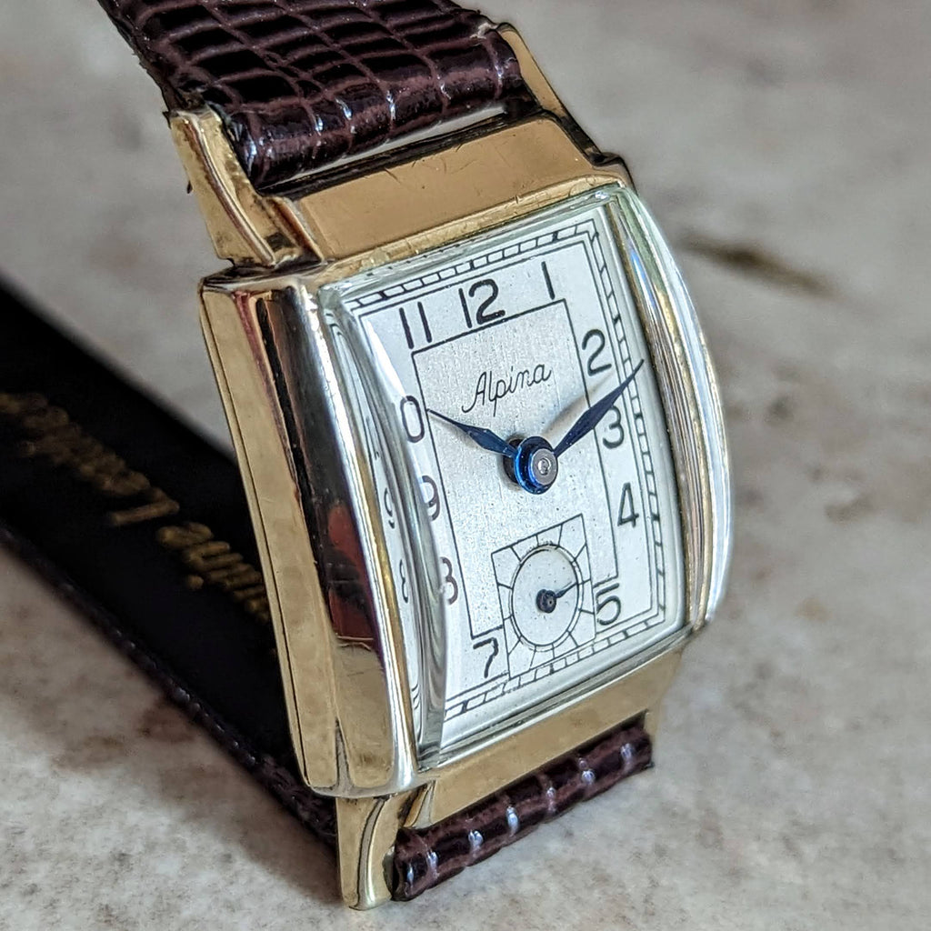 1950s ALPINA Wristwatch 17 Jewels Cal. 566 Swiss Made 10K GF Watch ...