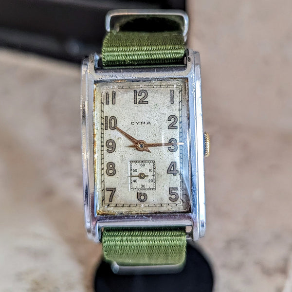 1940 CYMA Tank Case Wristwatch 15 Jewels Cal. Ref. 032D Swiss Made Wat ...
