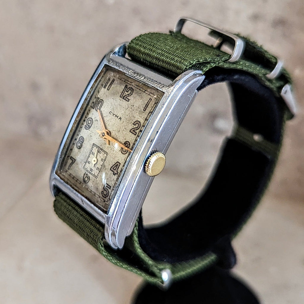 1940 CYMA Tank Case Wristwatch 15 Jewels Cal. Ref. 032D Swiss Made Wat ...