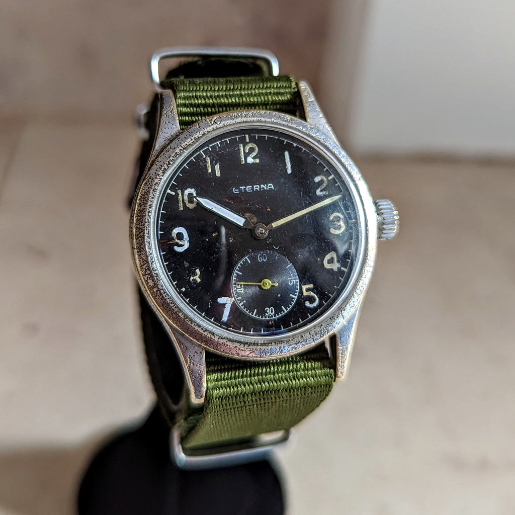 1944 ETERNA WWII Military Wristwatch 15 Jewels Cal. 520H Vintage Watch ...