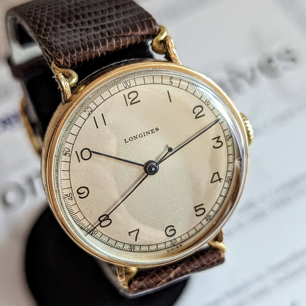 1942 LONGINES Mechanical Wristwatch Ref. 5017 Flexible Lugs Vintage Wa ...